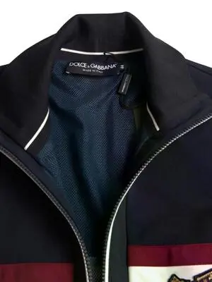 Dolce & Gabbana Embroidered-crest Striped Sweater