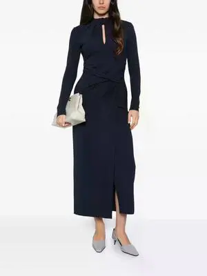 Giorgio Armani Twist-detail Keyhole-neck Midi Dress