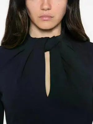 Giorgio Armani Twist-detail Keyhole-neck Midi Dress