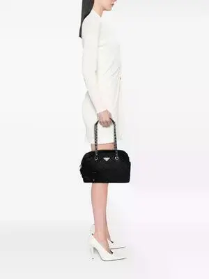 Prada 2013-2026 Impuntu Tessuto Chain Tote Bag - Black