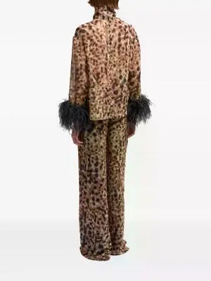 16Arlington Rocco Leopard-print Chiffon Trousers