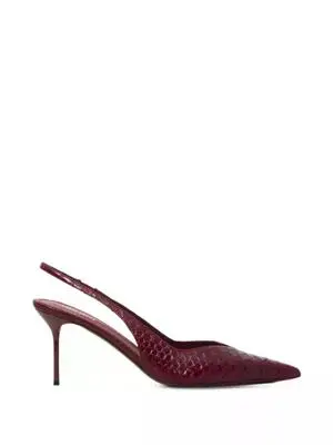 Paris Texas Lidia Python-print Leather Pumps - Red