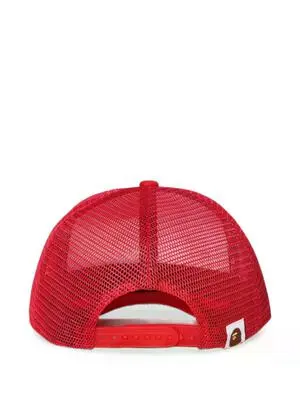 A BATHING APE College Logo-print Mesh-panel Trucker Cap - Red