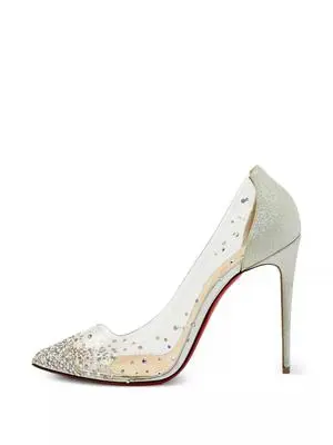 CHRISTIAN LOUBOUTIN Degrastrass Crystal-embellished Heeled Pumps - Silver