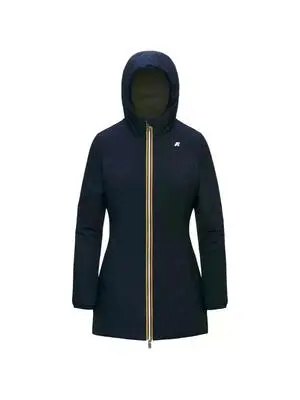 K-WAY Logo-patch Hooded Coat - Blue