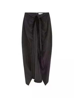 16Arlington Tanaro Fringed-trim Midi Skirt - Black