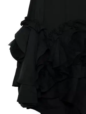 Noir Kei Ninomiya Ruffled Asymmetric Midi Dress - Black