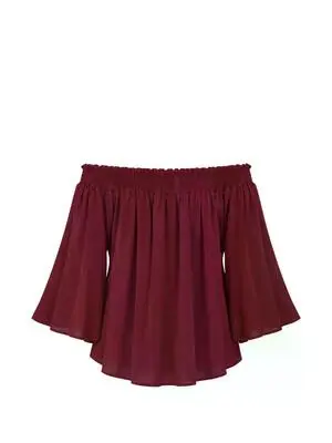 KAOS Off-shoulder Smocked Blouse - Red