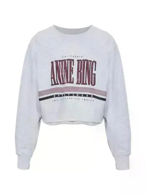 ANINE BING Sporty Cropped Sweatshirt - Grey