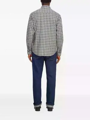 Nn07 Check-pattern Deon Shirt - Blue