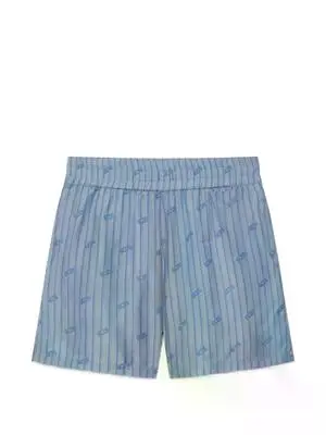 Gcds Pinstripe Logo-print Shorts - Blue