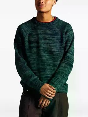 POP TRADING COMPANY Melange-knit Logo-embroidered Sweater
