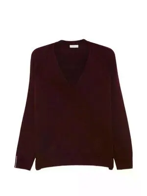 Peserico V-neck Raglan-sleeve Sweater - Red