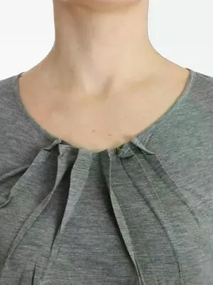 Roberto Cavalli Pleated-neckline Three-quarter-sleeve T-shirt