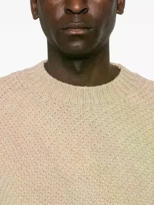 Stone Island Compass-patch Waffle-knit Sweater - Neutrals