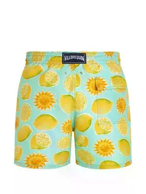 Vilebrequin Limonade-print Drawstring Swim Trunks - Blue