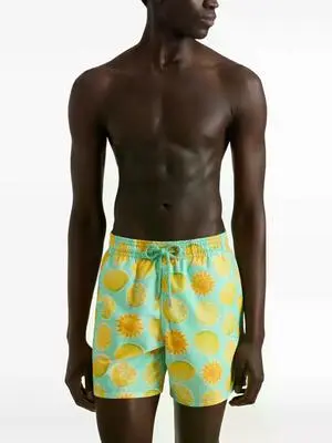 Vilebrequin Limonade-print Drawstring Swim Trunks - Blue