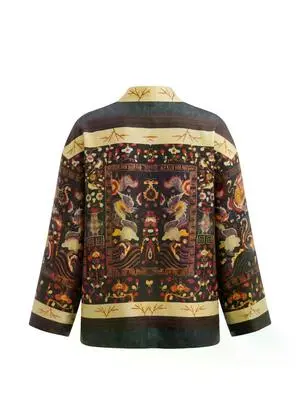 HUI MILANO Graphic-print Silk Cardigan