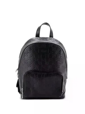 Gucci Signature Pocket Guccissima Leather Small Backpack - Black