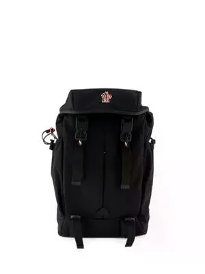 Moncler Leather-trimmed Buckle-fastening Backpack - Black
