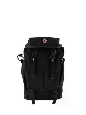 Moncler Leather-trimmed Buckle-fastening Backpack - Black