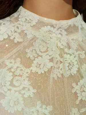 SELF-PORTRAIT Sequin-embellished Lace Top