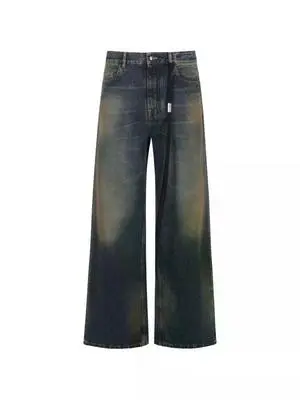 ANN DEMEULEMEESTER Stone-washed Lace-detail Jeans - Blue