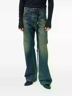 ANN DEMEULEMEESTER Stone-washed Lace-detail Jeans