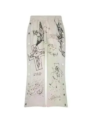HELLSTAR Graphic-print Track Pants - Neutrals