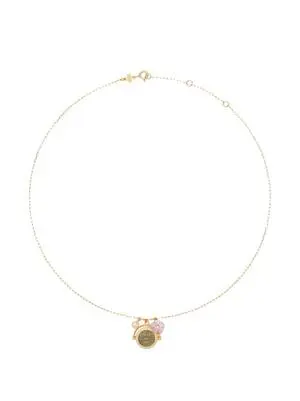 Tory Burch Forget Me Not Charm Pendant Necklace - Gold