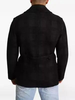 Dolce & Gabbana Check Double-breasted Pea Jacket
