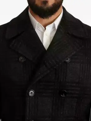 Dolce & Gabbana Check Double-breasted Pea Jacket