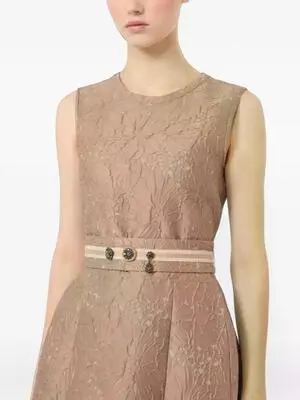 Max Mara Stmskipper Floral-jacquard Belted Midi Dress