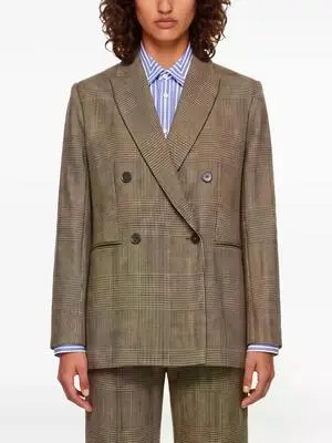 Antonelli Firenze Double-breasted Prince Of Wales Check Blazer