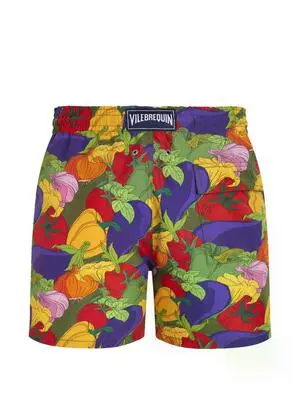 Vilebrequin Vegetable-print Drawstring Swim Shorts - Green