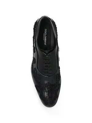 Dolce & Gabbana Bead-embellished Patent-leather Oxford Shoes