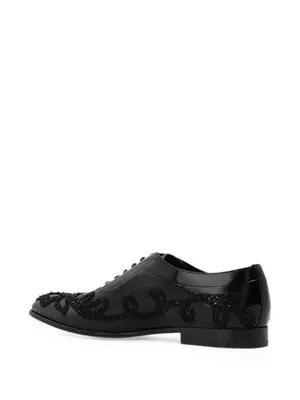Dolce & Gabbana Bead-embellished Patent-leather Oxford Shoes