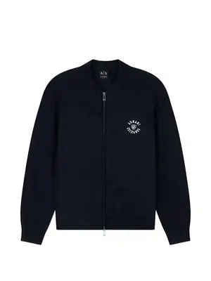 Armani Exchange Logo-embroidered Zip-up Sweater