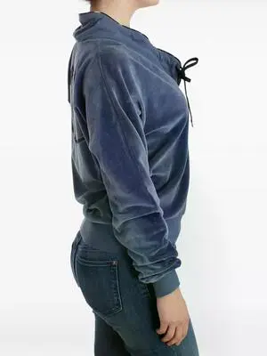 Roberto Cavalli Rhinestone-embellished Drawstring Sweatshirt - Blue