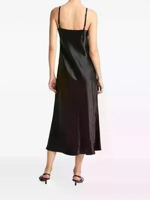 Vince V-neck Satin Midi Dress
