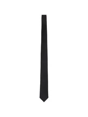 Balenciaga Logo-embroidered Wool Tie - Black