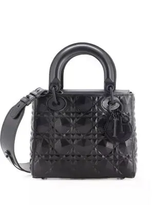 Dior My Abcdior Lady Bag Diamond Motif Cannage Calfskin Small Shoulder Bag - Black