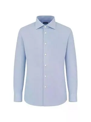 Zegna Long-sleeve Button-down Cotton Shirt - Blue