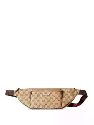 Gucci Large Flatpack Gg Canvas Belt Bag - Neutrals