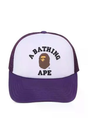 A BATHING APE College Logo-print Trucker Cap - Purple