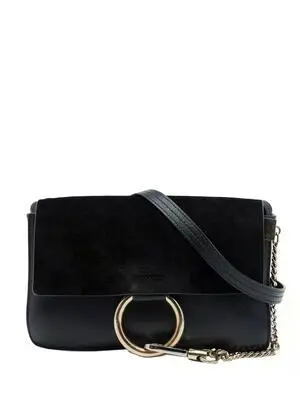 Chloé 2018 Small Suede And Calfskin Faye Crossbody Bag - Black