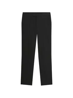 BOSS Satin-trim Virgin-wool Trousers - Black