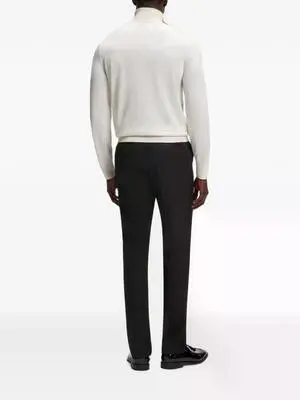 BOSS Satin-trim Virgin-wool Trousers