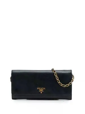 Prada 2013-2026 Saffiano Wallet On Chain Crossbody Bag - Black