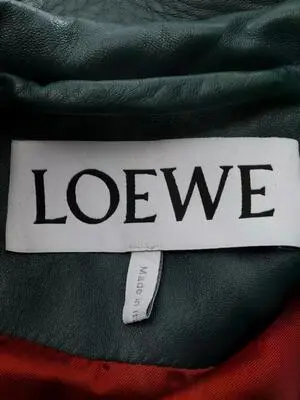 Loewe 2010s Padded Leather Bomber Jacket - Green